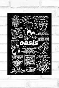 Hewson Oasis Doodle Lyric Poster - Oasis Artwork Gift for Fan - A4 ...