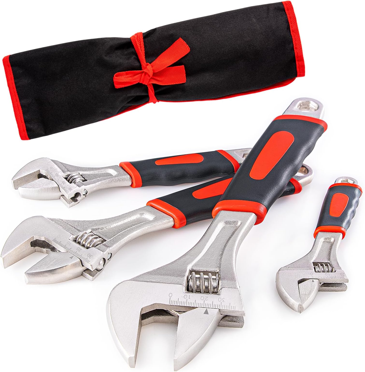 4 Piece Soft Grip Adjustable Wrench Set - 6" 8" 10" 12" : Amazon.co.uk ...