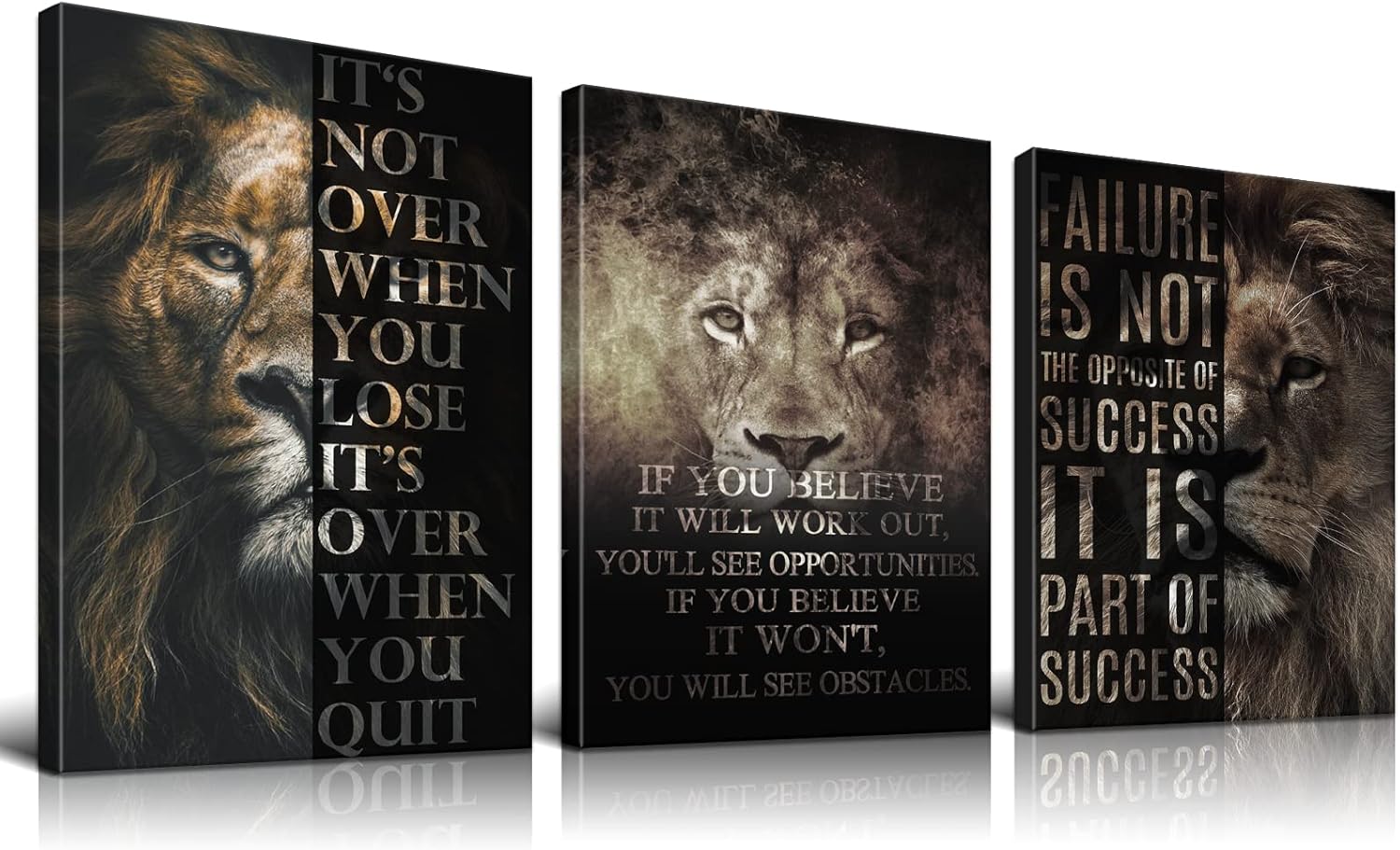 Amazon.com: LANIFANT 3 Piece Motivational Wall Art Inspirational ...