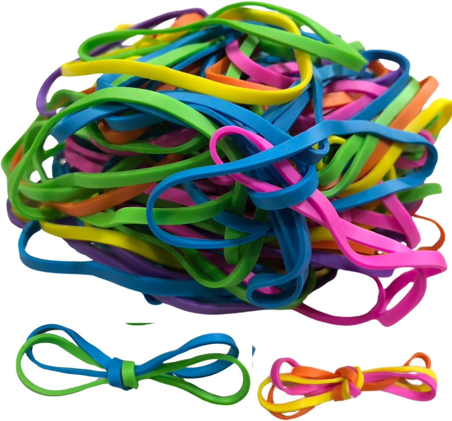 Amazon.com : 60 Pcs Silicone Rubber Bands Size 3" Assorted Colors ...