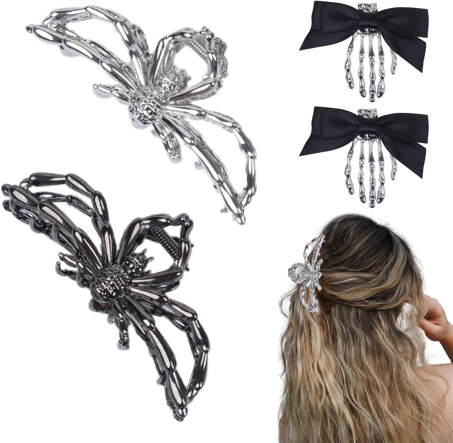 Amazon.com : Xiyantiji Black Spider Large Hair Clip for Thick Long Hair ...