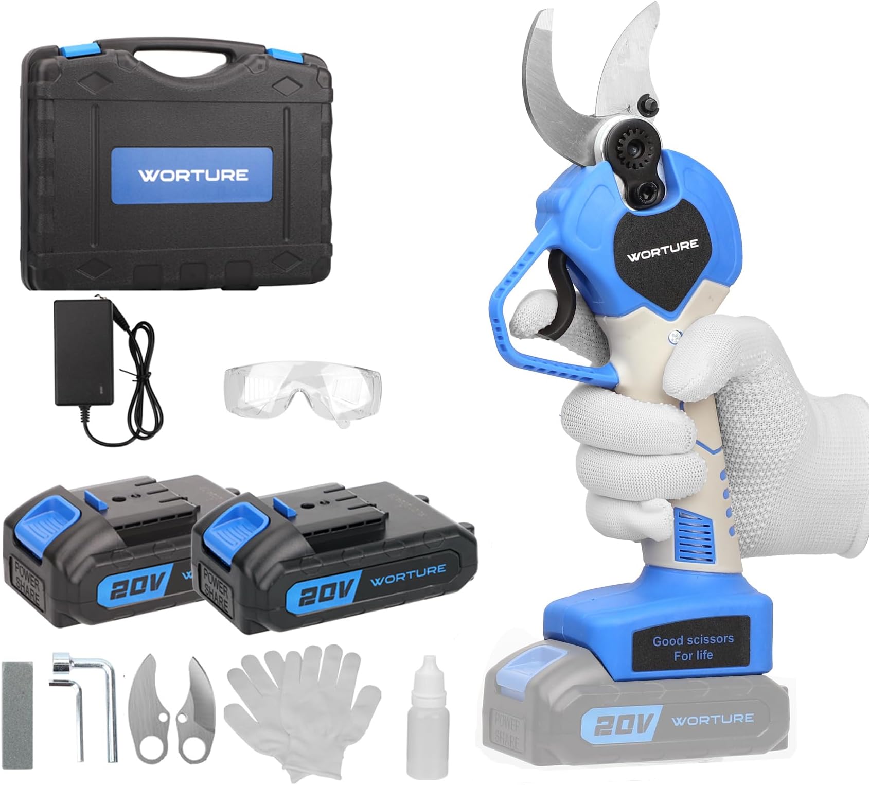 Amazon.com: VEITORLD 20V Electric Pruning Shears, Portable Cordless ...