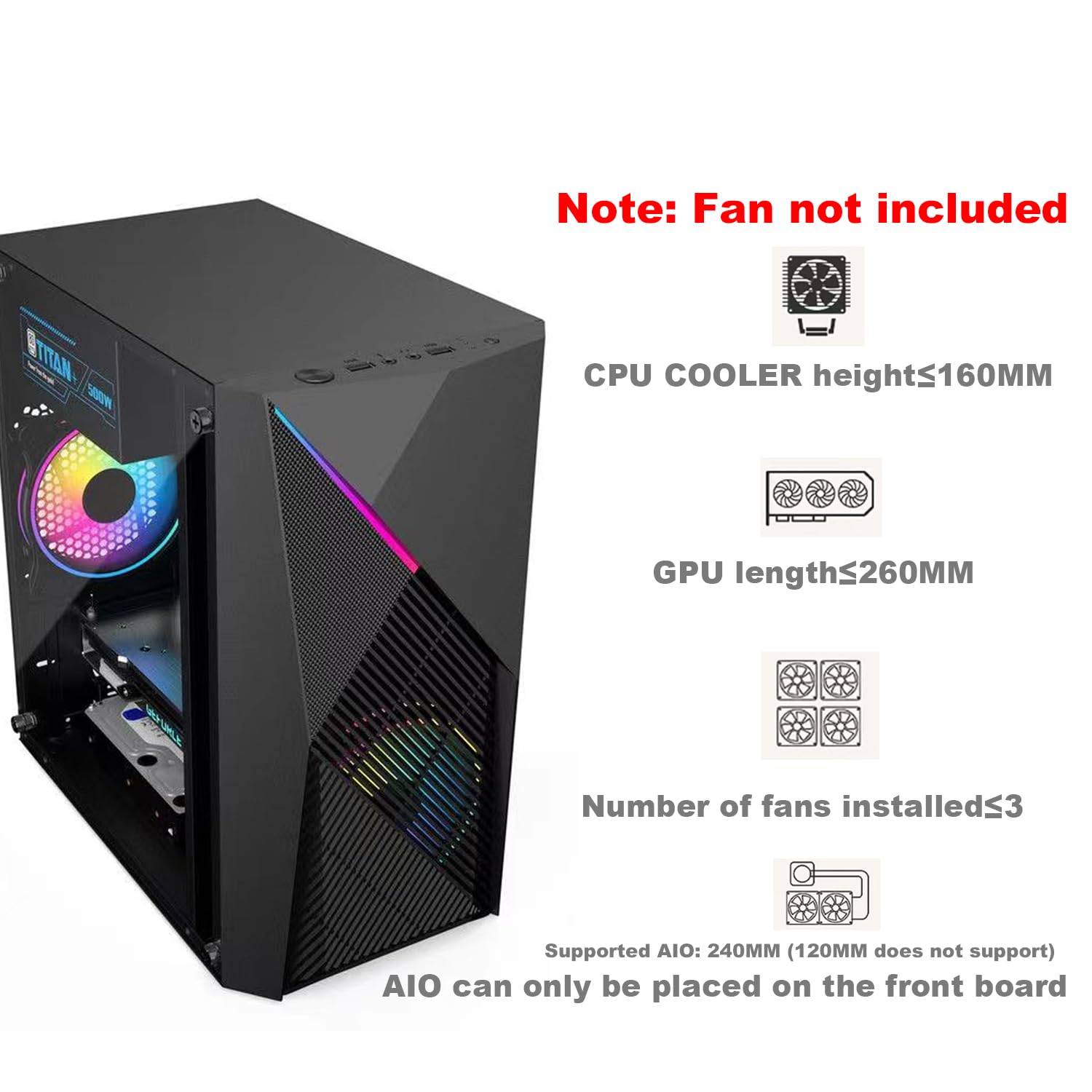 Snapklik.com : Micro ATX Tower Gaming PC Computer Case