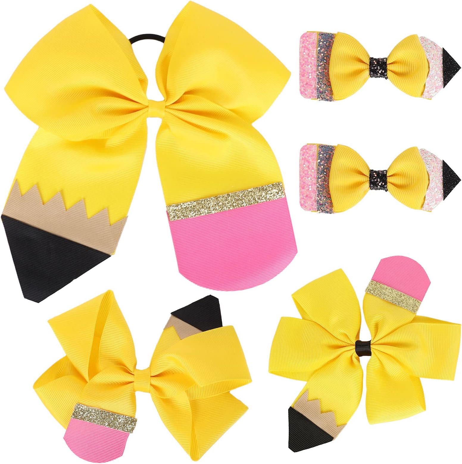 Amazon.com : back to school hair bows for girls, pencil bow clips ...