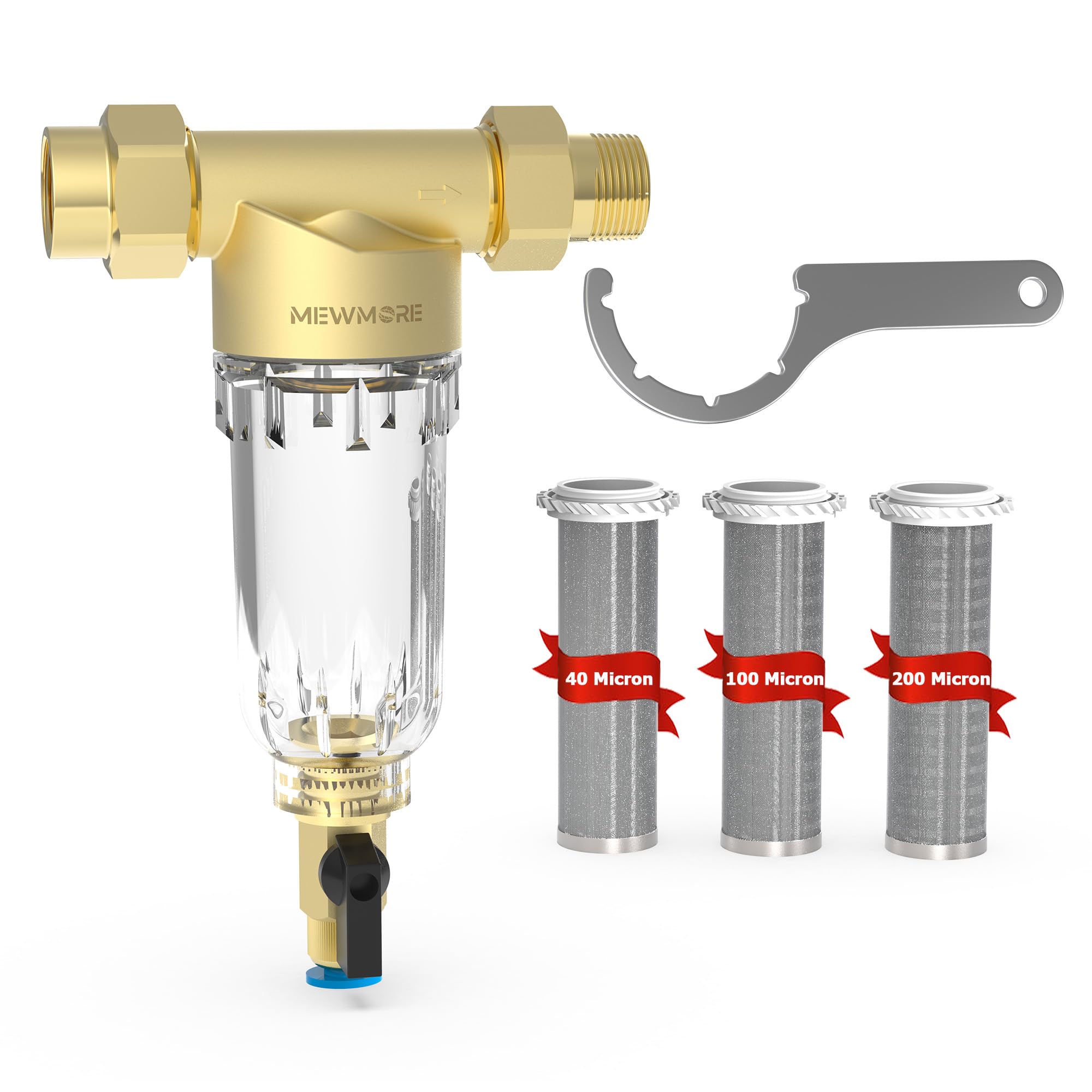 Amazon.com: MewMore GFC40 Garden Hose Filter with 3/4"GHT Connector ...