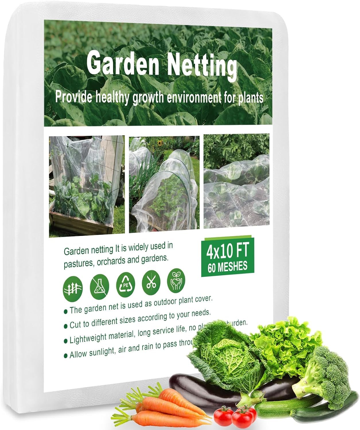 Snapklik.com : Garden Netting 4x10FT Ultra Fine Mosquito Netting Mesh ...