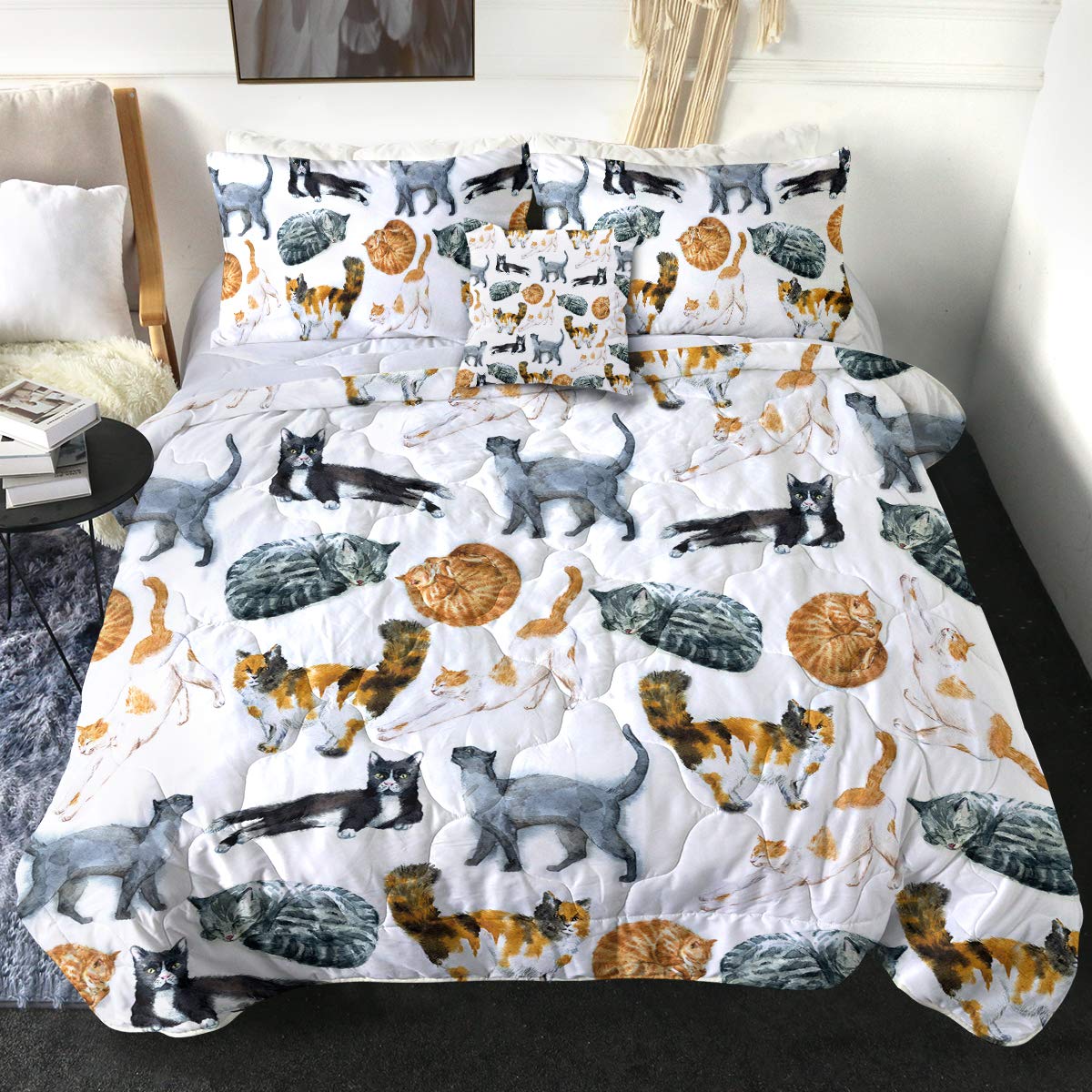 Amazon.com: Sleepwish Cat Animals Print Comforter Set 3D Hipster Cats ...
