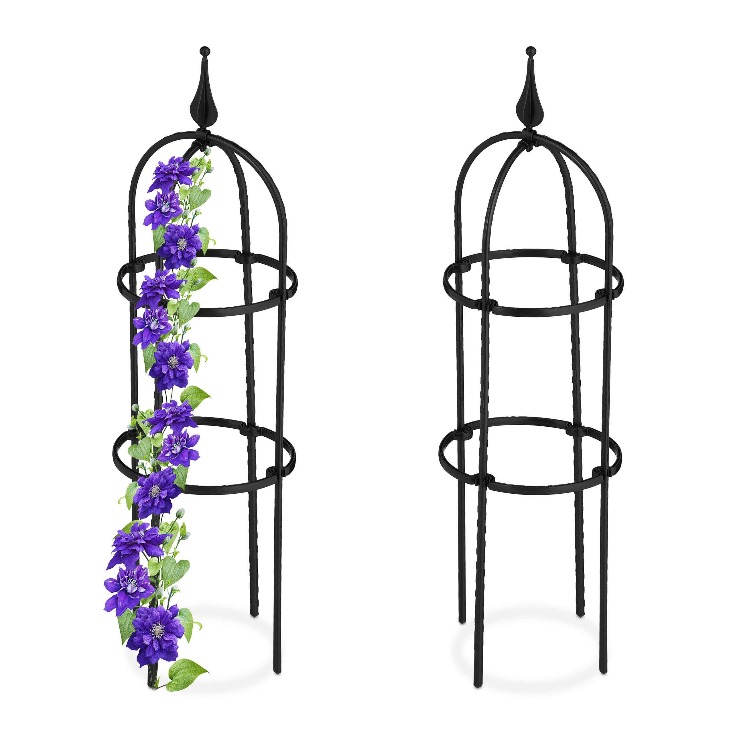 Relaxdays Garden Obelisk, Set of 2, 70 cm Tall, Support for Climbing ...