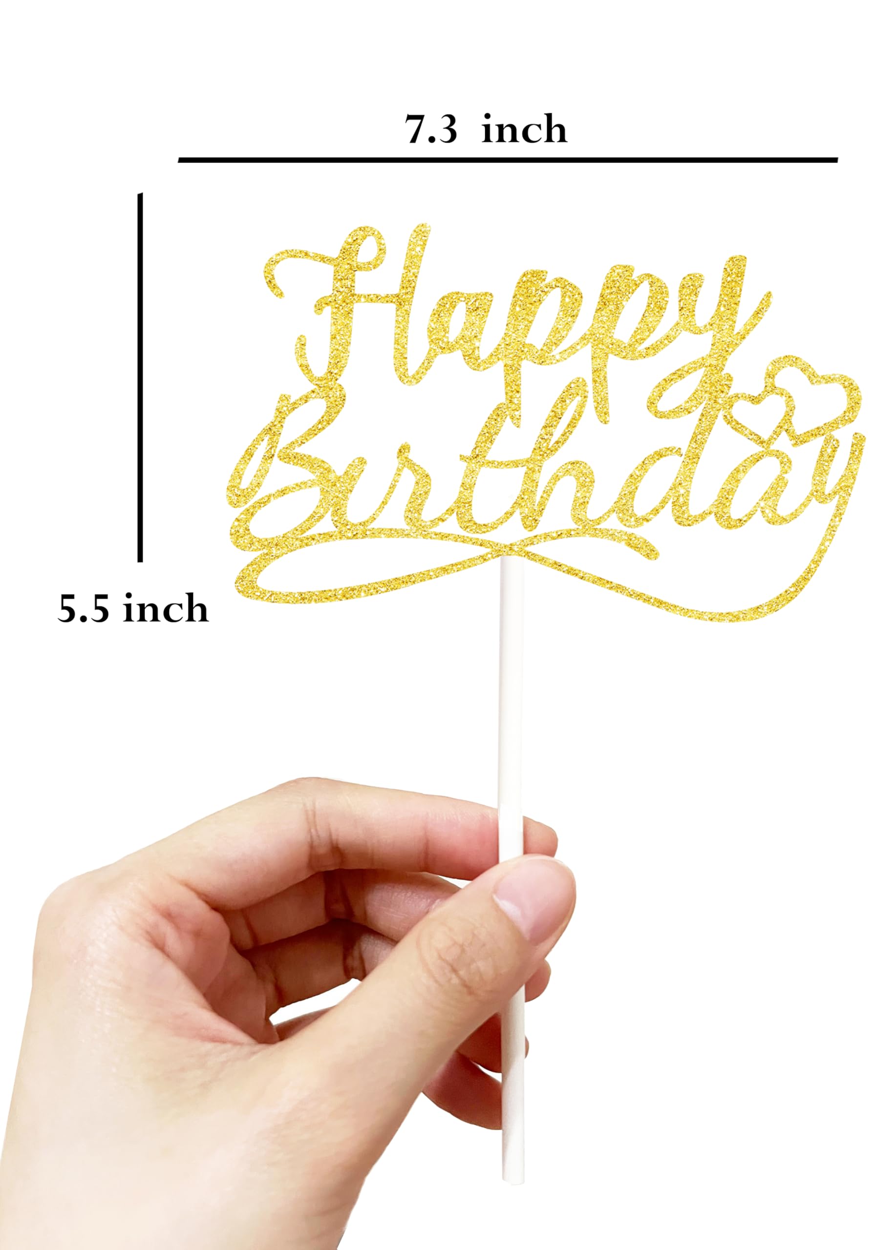 Snapklik.com : Golden Birthday Cake Toppers