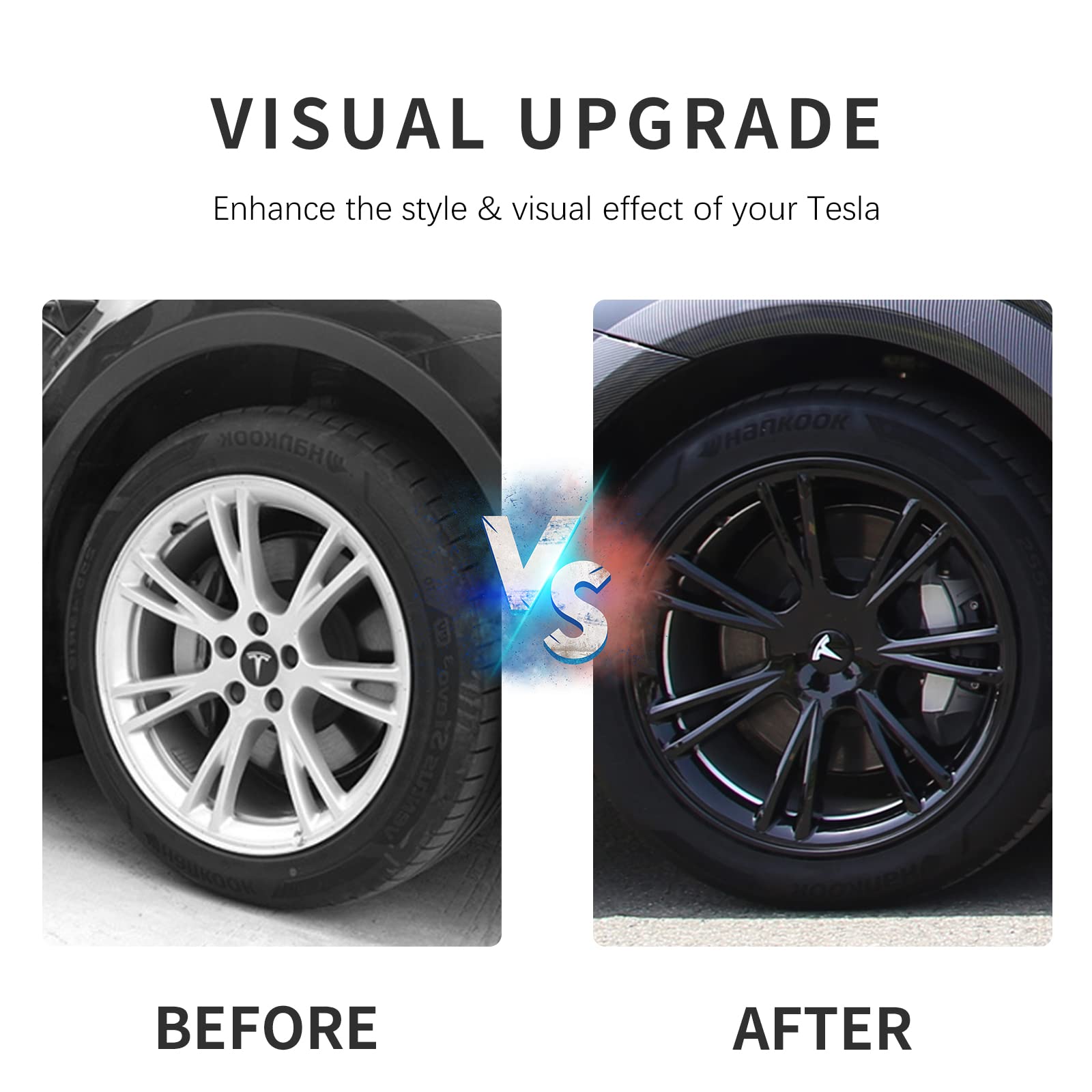 Snapklik.com : Powlamks 19-Inch Gemini Wheel Covers Hubcap For Tesla ...