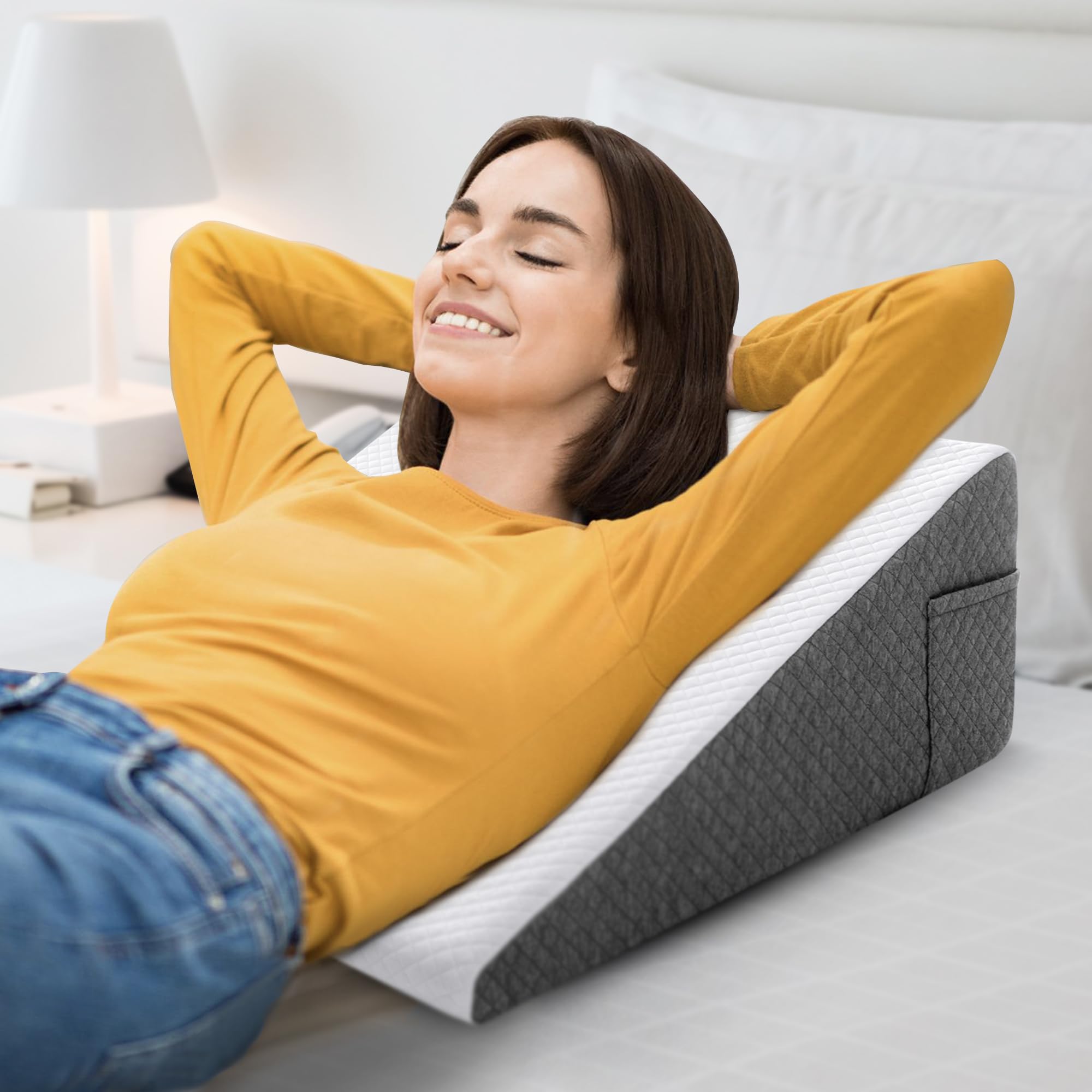 Amazon.com: REOKA Memory Foam Bed Wedge Pillow (10" Height) for ...