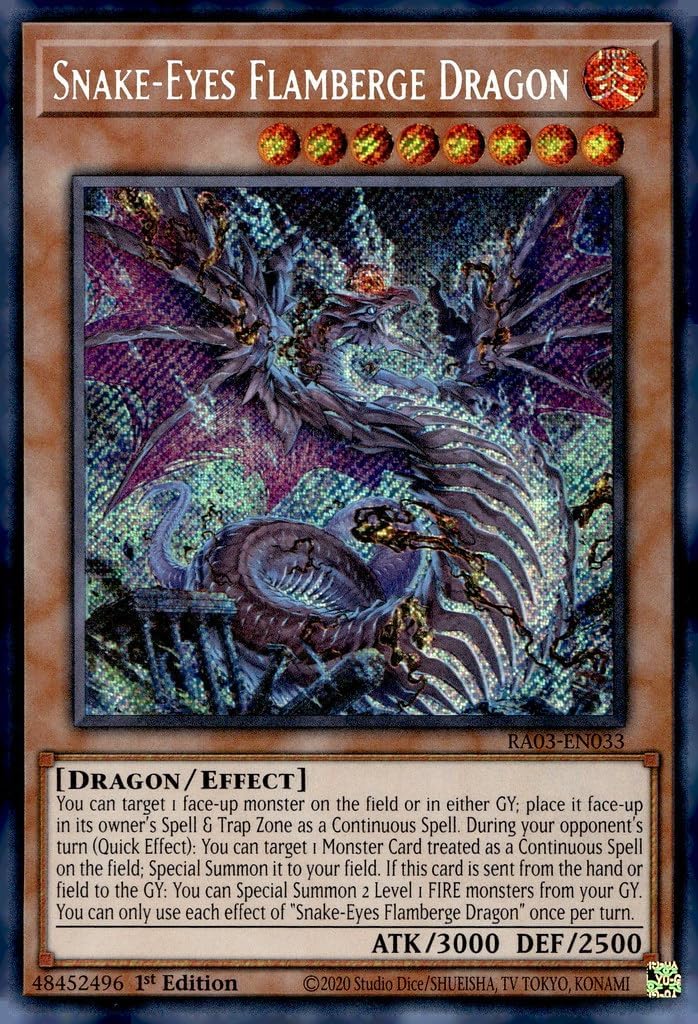 Amazon.com: Snake-Eyes Flamberge Dragon (Secret Rare) - RA03-EN033 - Secret Rare - 1st Edition ...