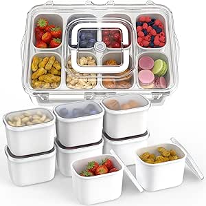Amazon.com | Snackle Box Container, Divided Serving Tray with Lid and ...
