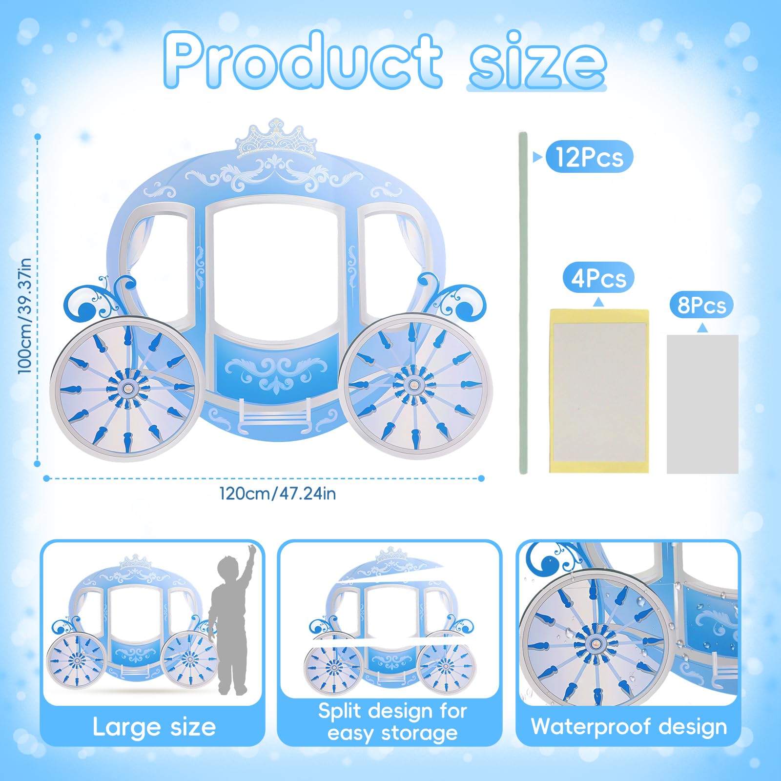 Snapklik.com : 47" Carriage Cardboard Princess Castle Photo Booth Props ...