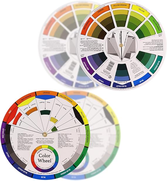 Amazon.com: 2PCS Artist Color Wheel Chart for Color Mixing and Learning ...