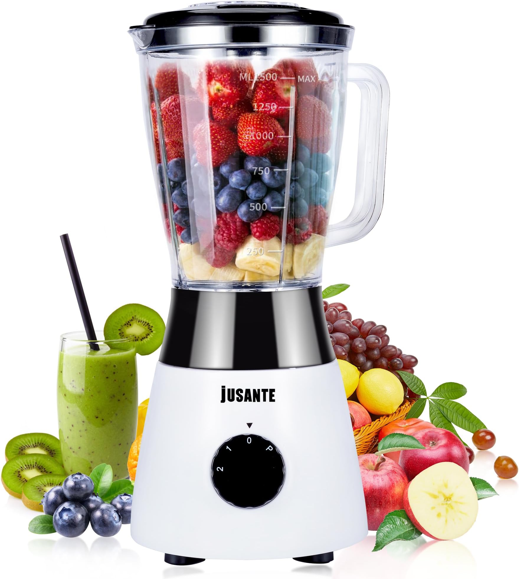 Amazon.com: Brentwood JB-220PR Plastic Jar 12-Speed + Pulse Blender ...