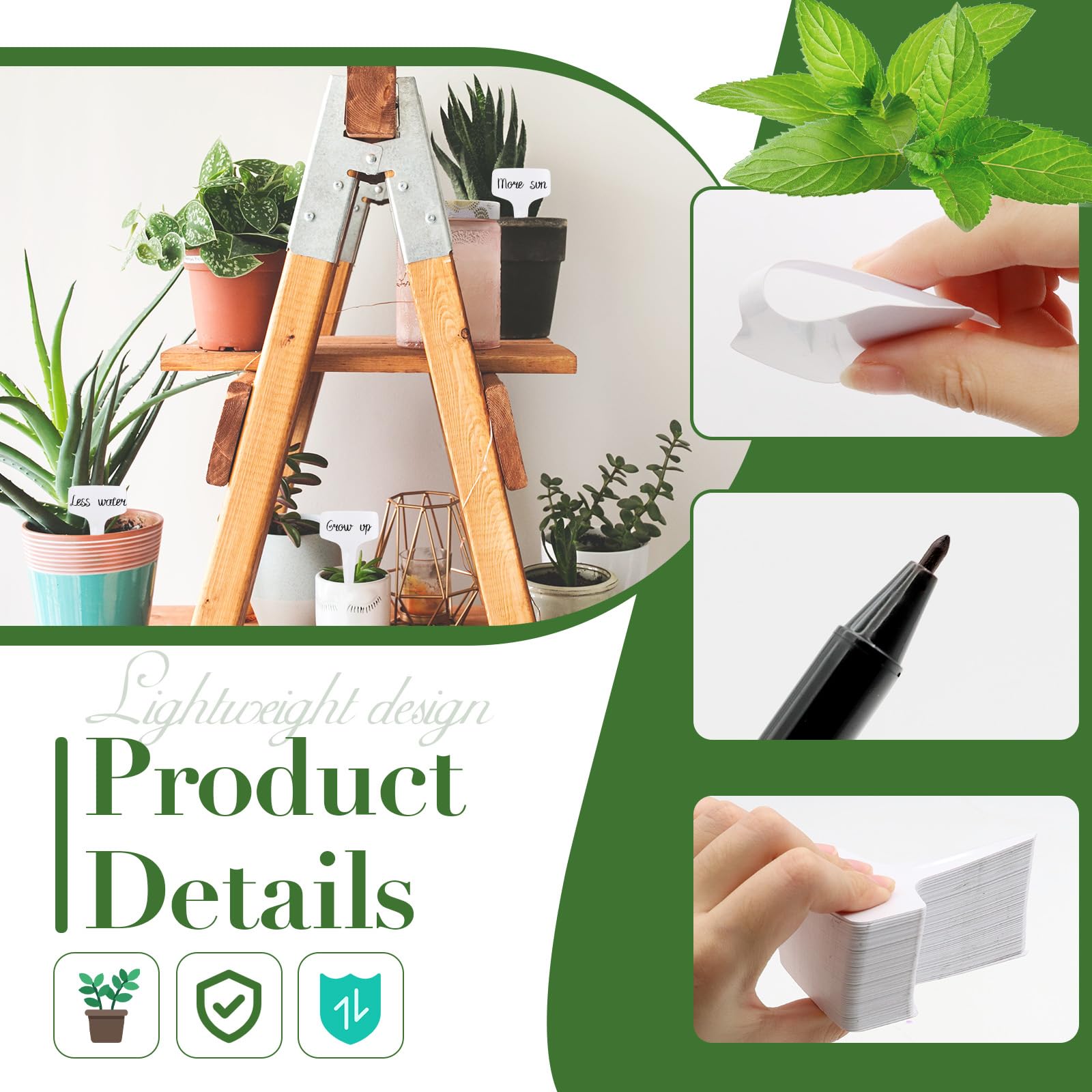 ZYKORT Plastic Plant Labels, 120pcs Outdoor Plant Labels, 6x10cm T-Type ...