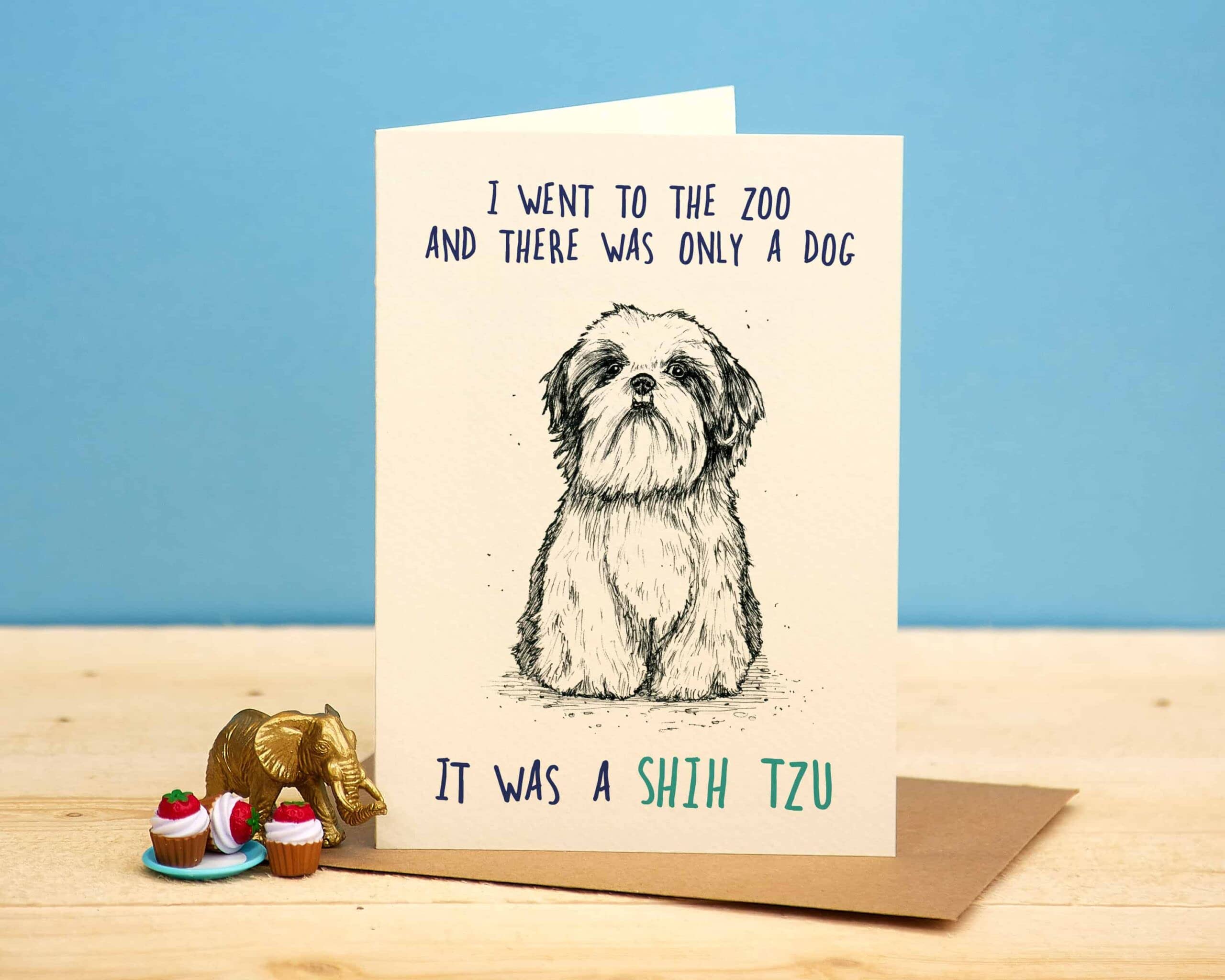 Funny Zoo with One Dog Shih Tzu Birthday Card – Designed and Printed in ...