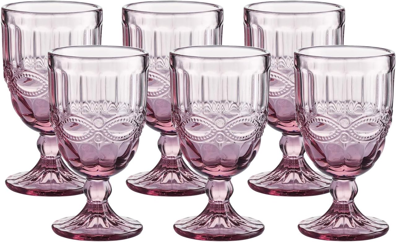 Gala Houseware Colored Water Glasses 6-Piece Set, 8.5 oz Premium Heavy ...