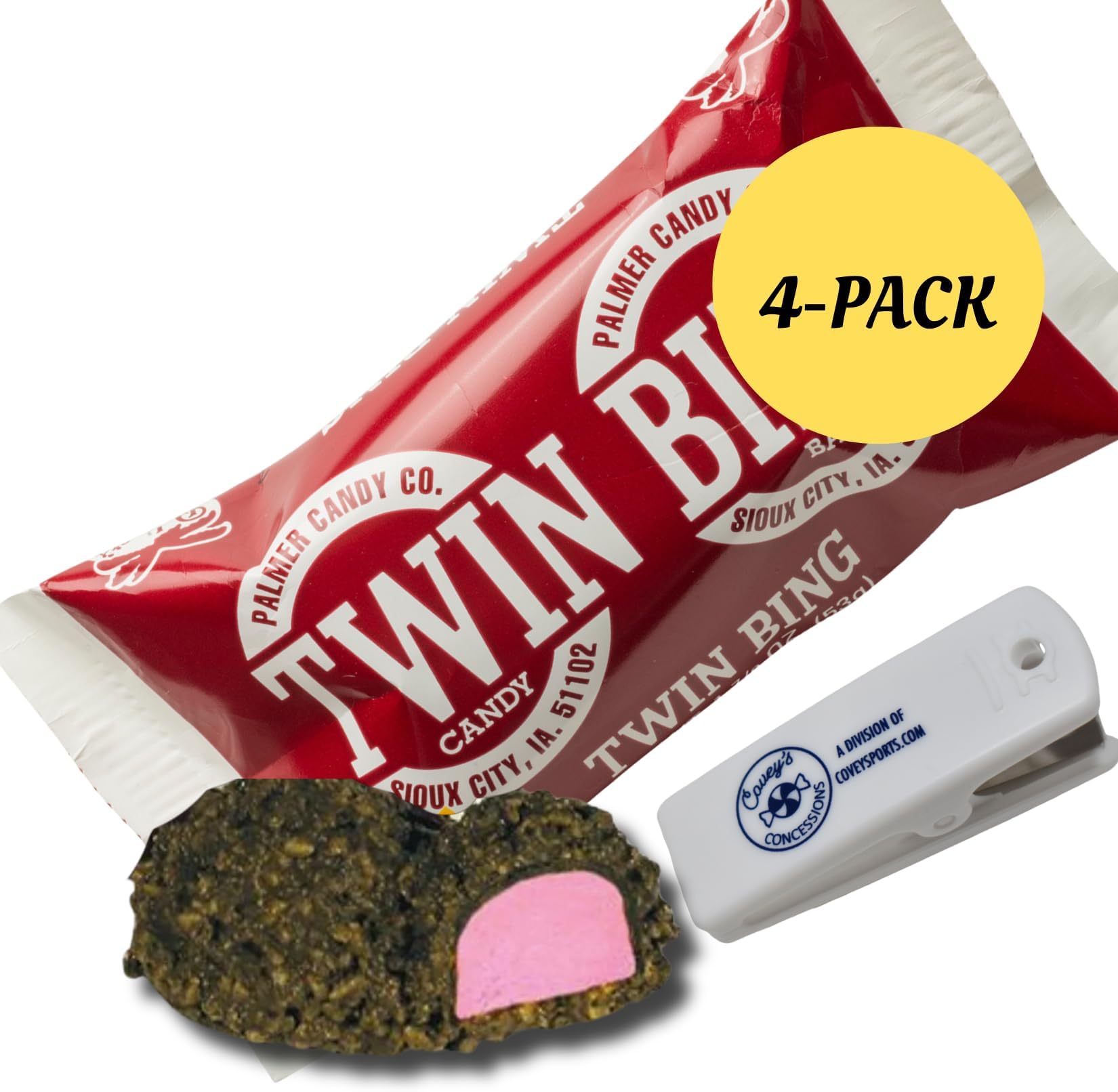 Amazon.com : Twin Bing Cherry Nougat Chocolate Candy Bar with Covey's ...