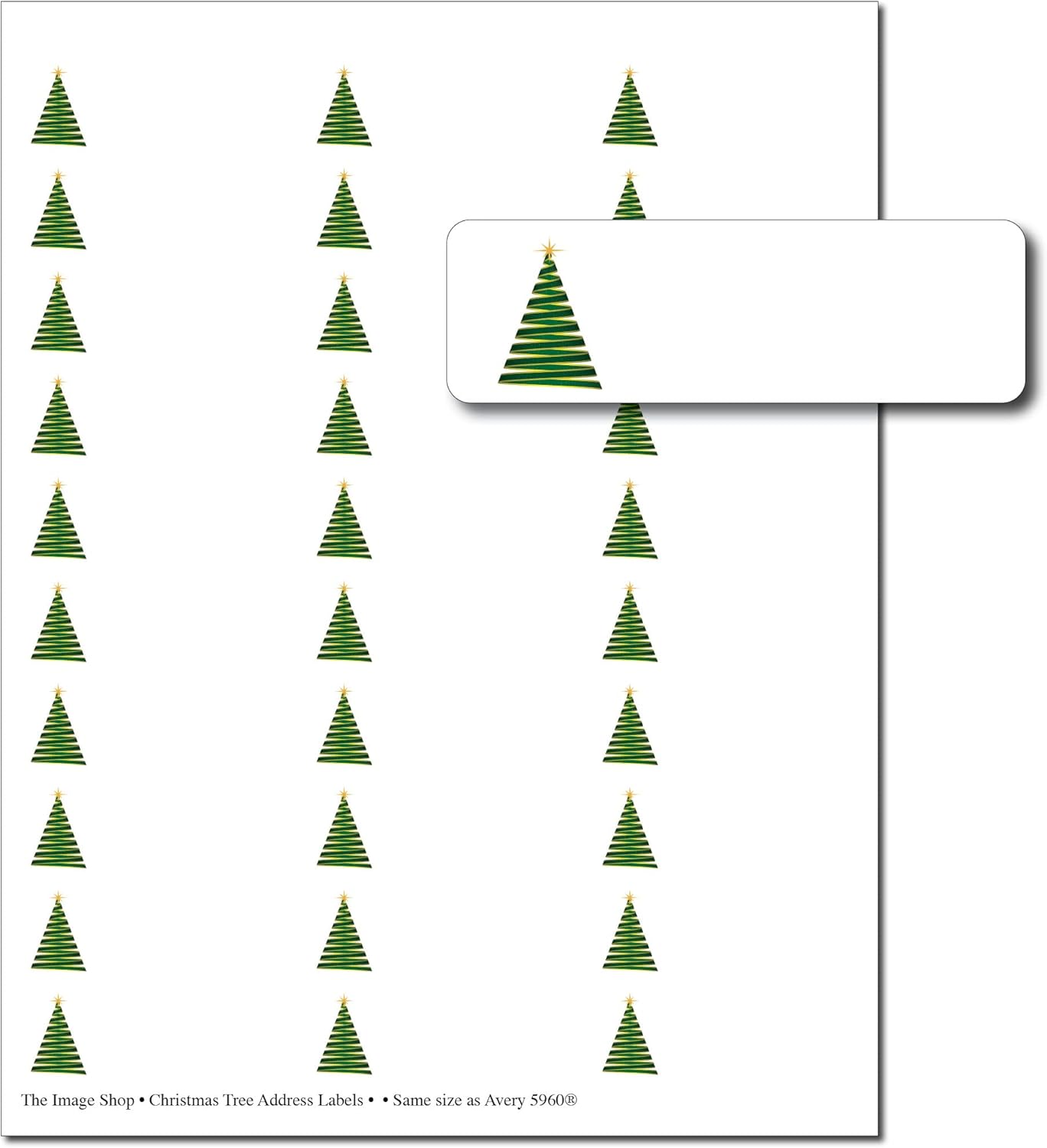 Amazon.com : The Image Shop - Christmas Tree - Address Labels - 1" x 2 ...