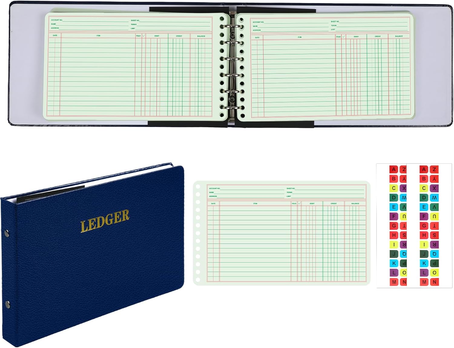 Amazon.com : Skyygemm Ring Ledger Binder with 200 Pcs 5" x 8.5" Ledger ...