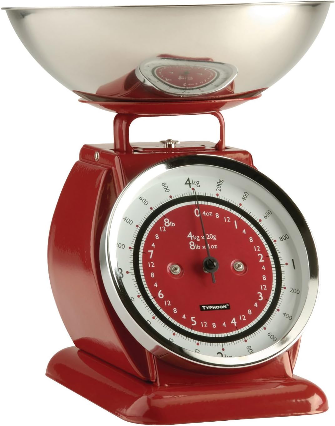 Amazon.com: Typhoon Bella Red Stainless Steel Kitchen Scale: Mechanical ...