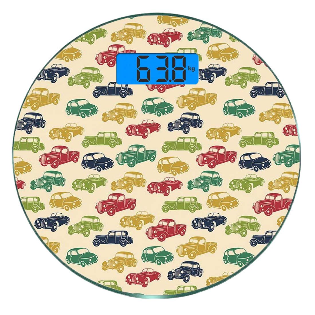 Precision Digital Body Weight Scale Round Cars Ultra Slim Tempered ...
