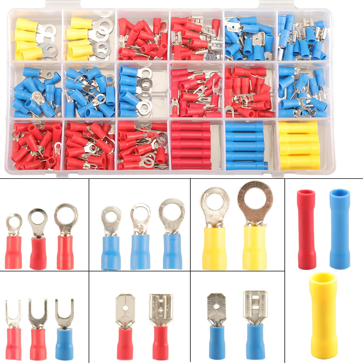 Feggizuli 300PCS Crimp Connectors, Male and Female Spade Connector kit ...