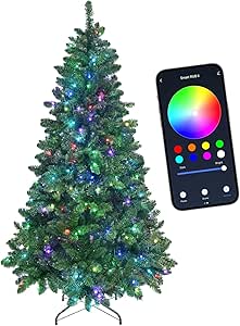 Amazon.com: 7ft Prelit App Controlled Christmas Tree with RGB Multi ...