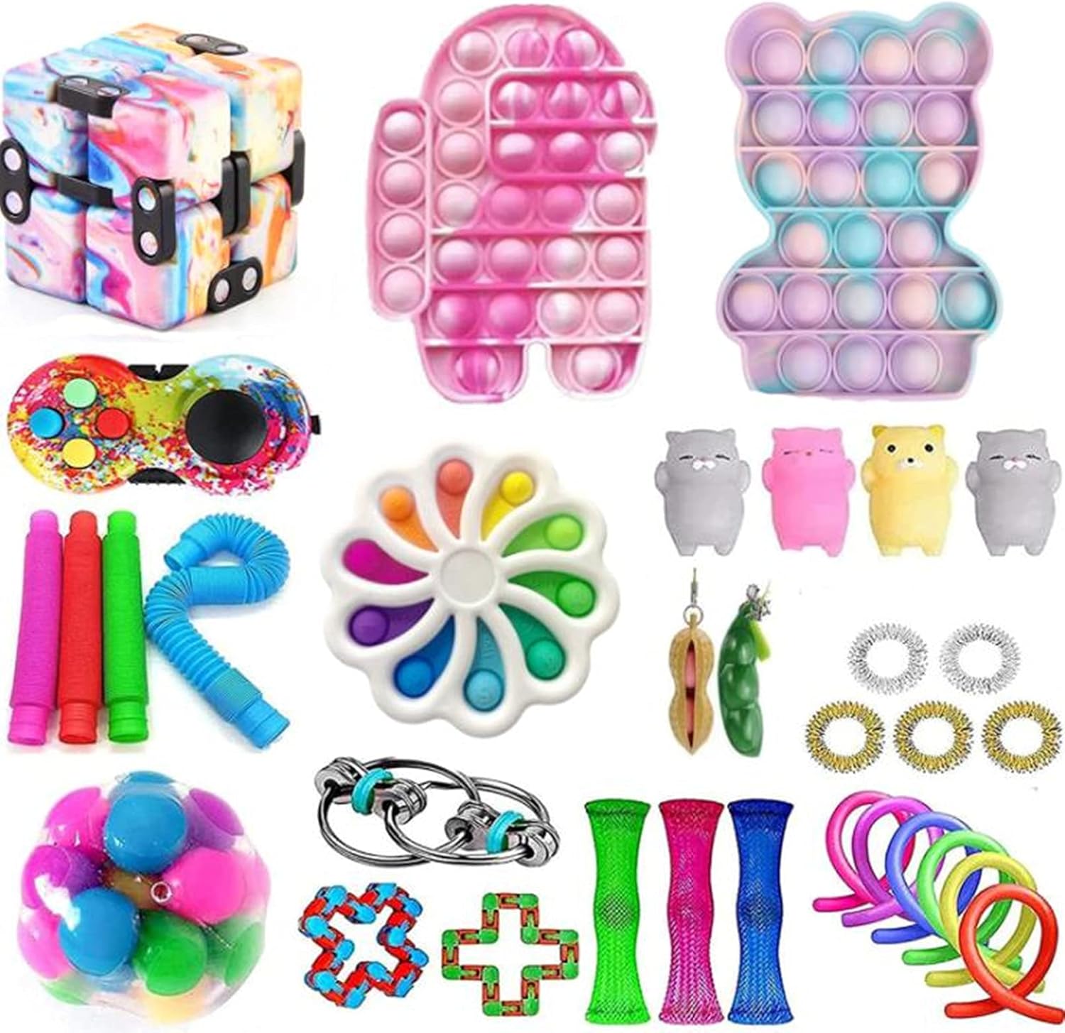 AM ANNA Sensory Fidget Toys Set,Simple Dimple Fidgets Toy for Kids ...