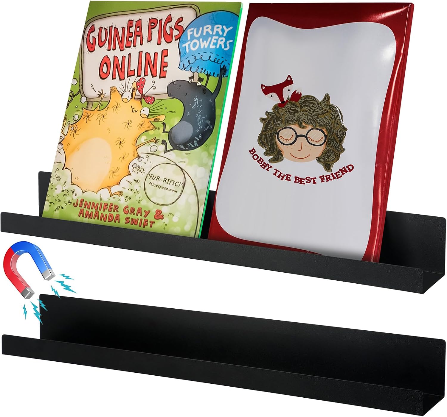 Amazon.com: Lincia 2 Pcs Magnetic Book Shelf for Whiteboard Metal ...