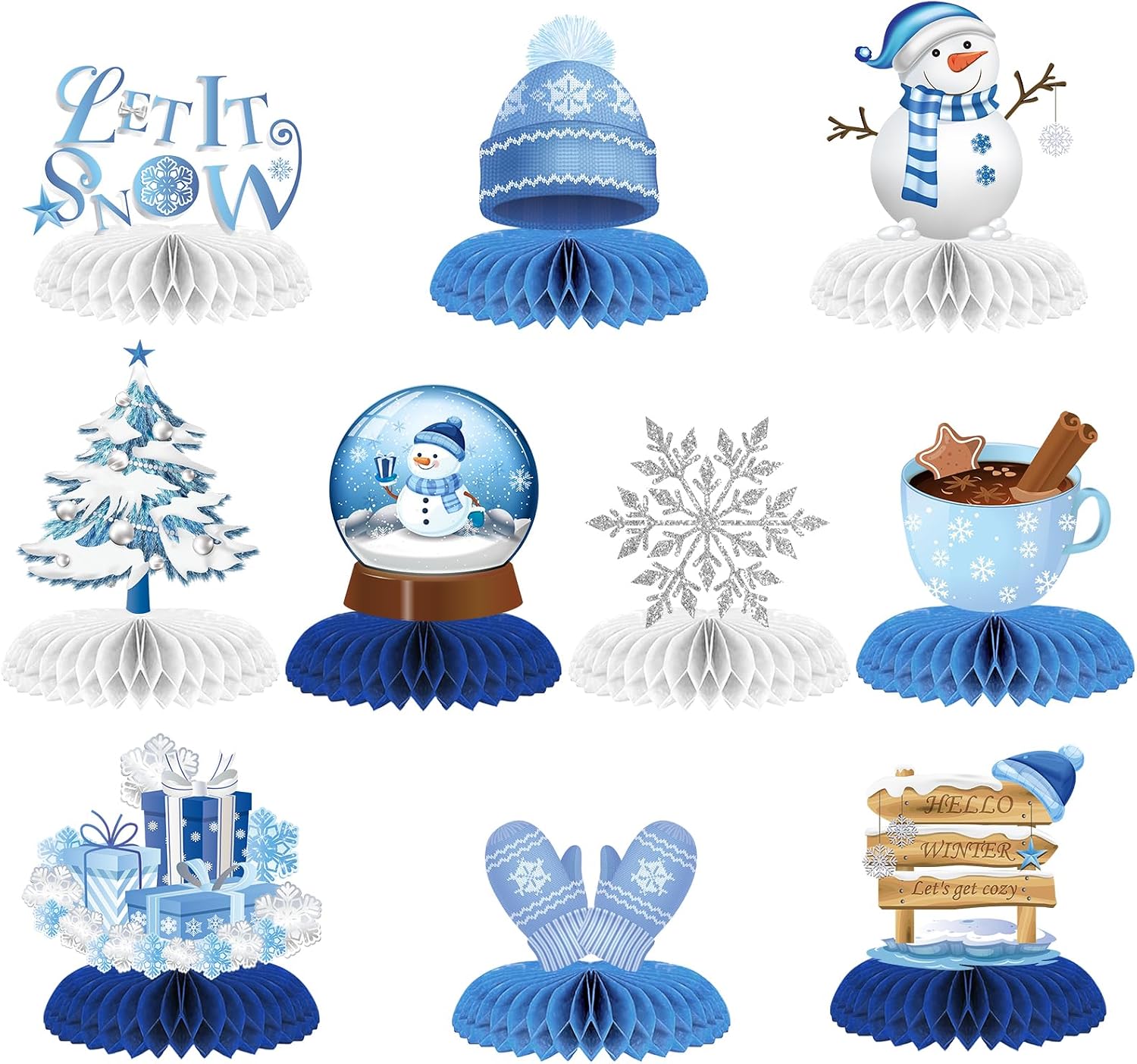 Amazon.com: WEEPA 10 Pcs Winter Party Table Decorations Let It Snow ...