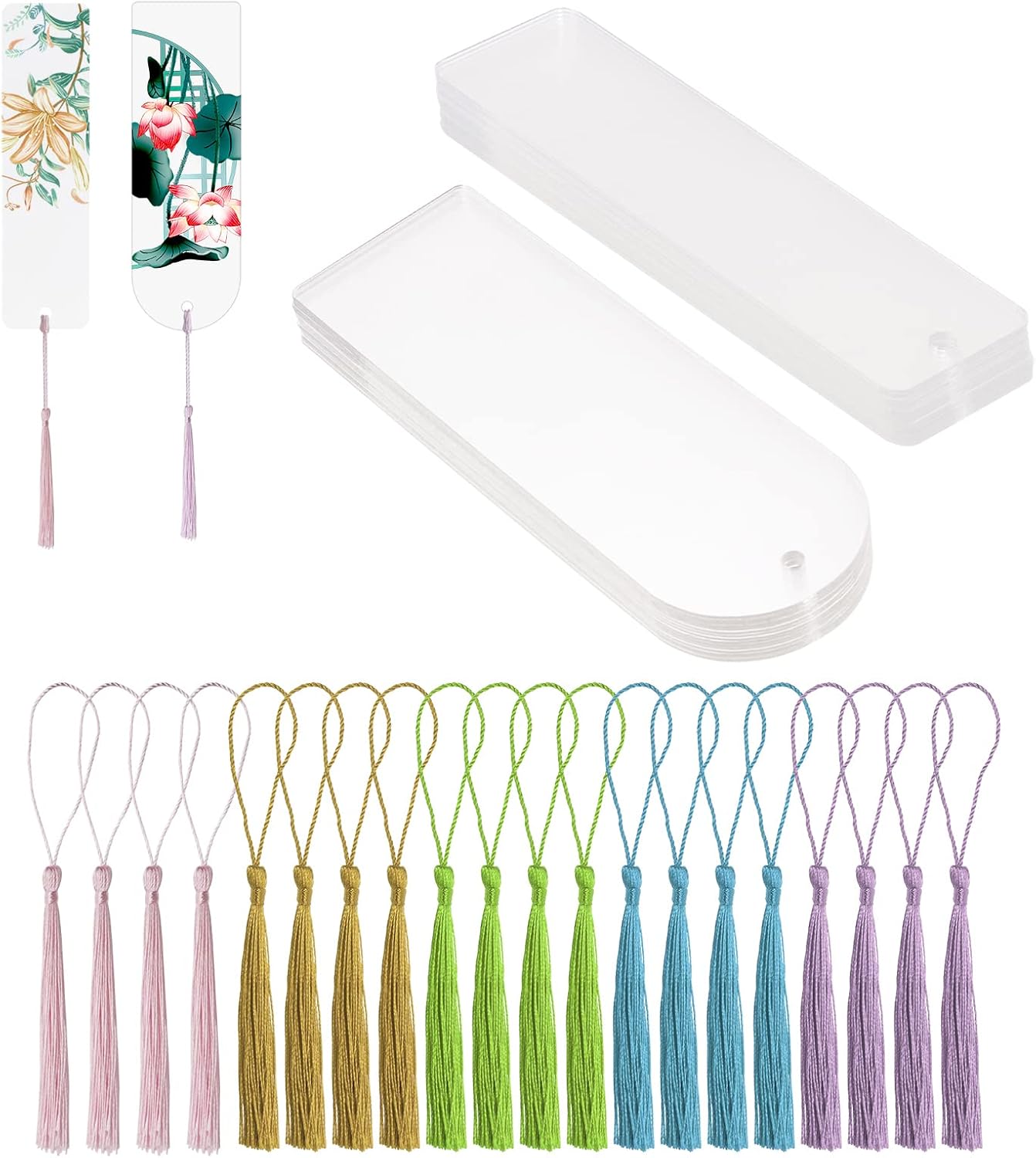 Amazon.com: Blank Clear Acrylic Book Page Mark Penta Angel 20Pcs ...