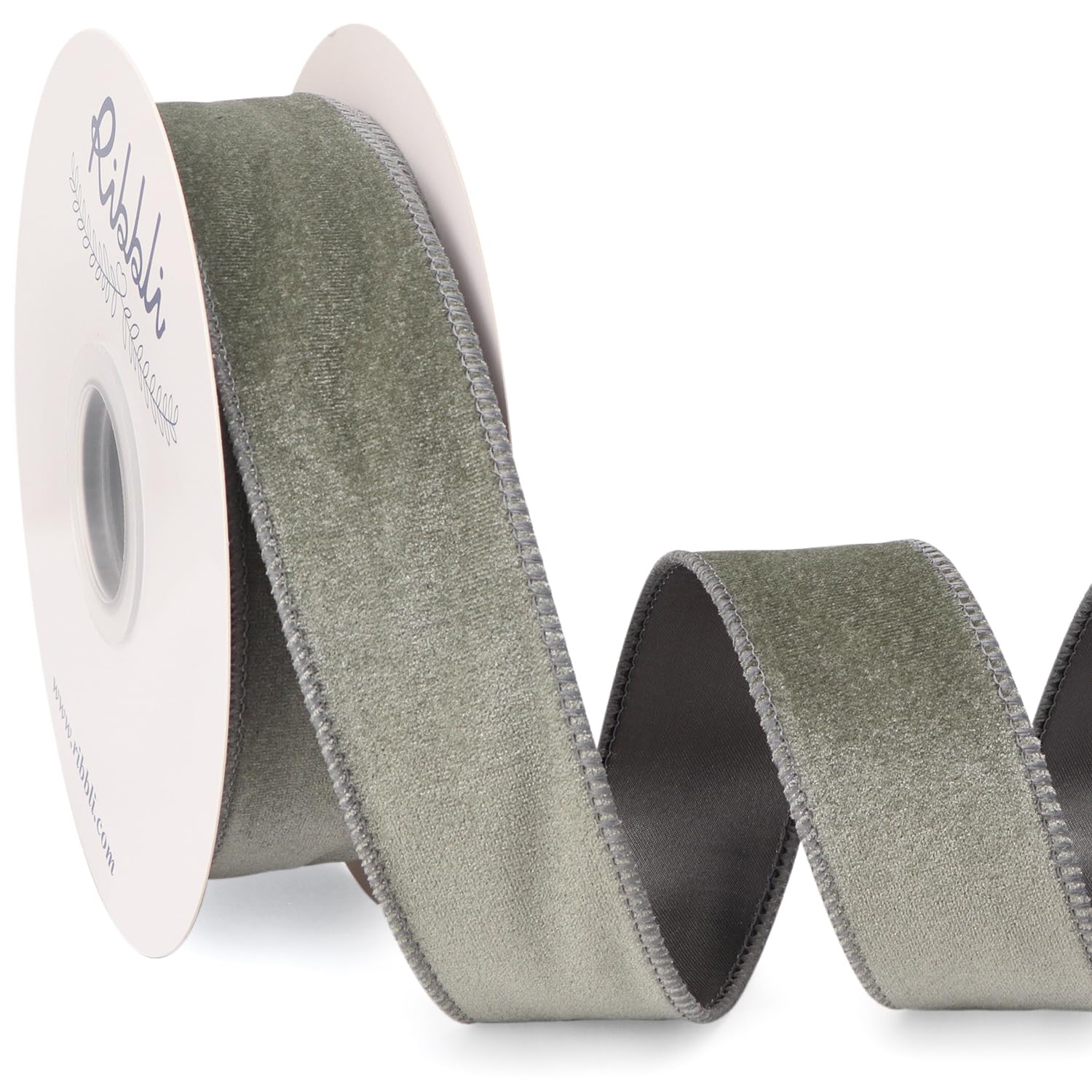 Amazon.com: Ribbli Dusty Green Velvet Wired Ribbon 1.5 Inch Sage Velvet ...