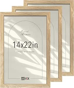 Amazon.com - VCK 14x22 Picture Frame Set of 3, Natural Solid Wood ...