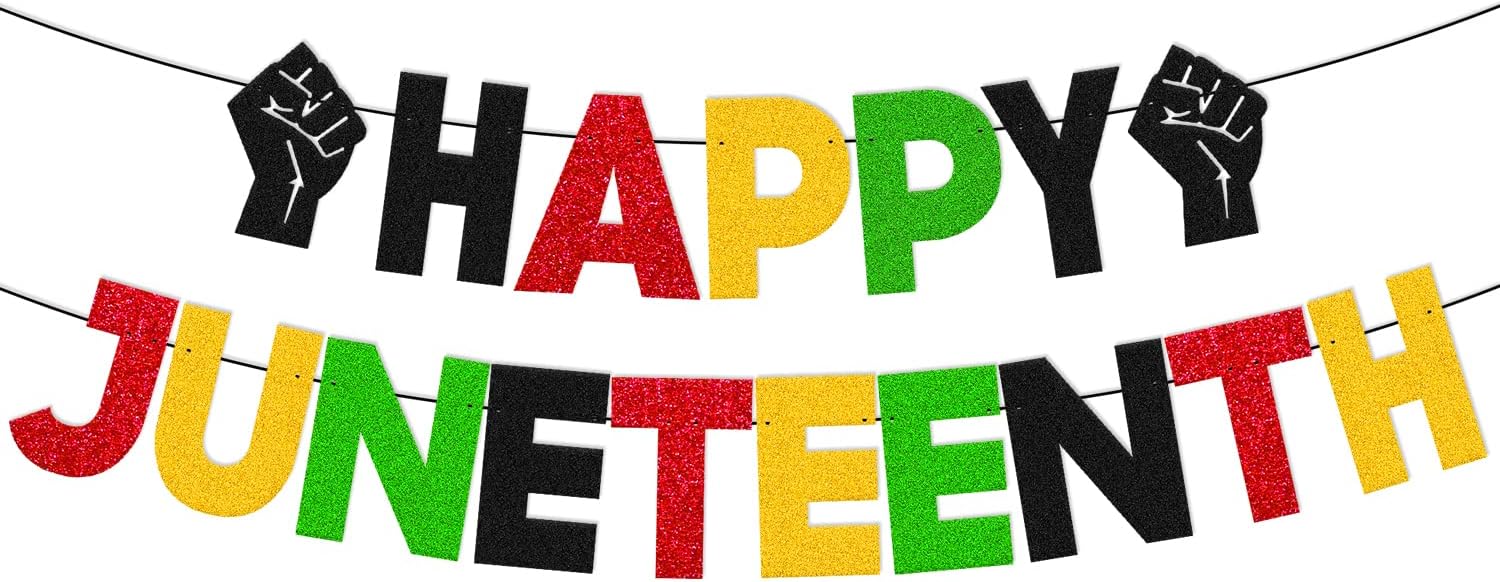 Amazon.com: Happy Juneteenth Banner, Happy Juneteenth Decorations 1865 ...