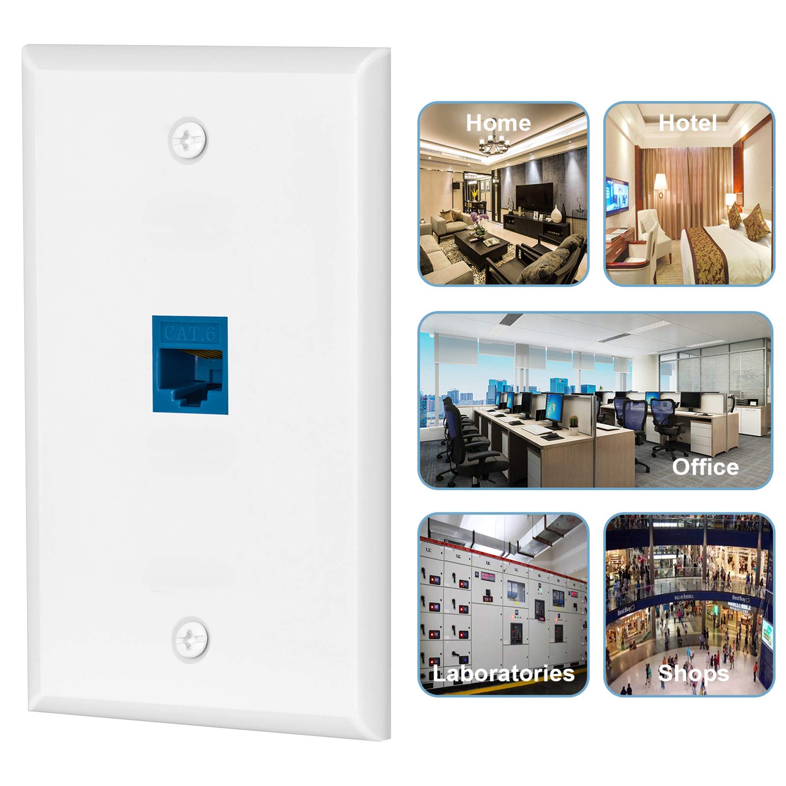 Snapklik.com : Ubrand 4 Packs Cat6 Ethernet Wall Plate Outlet 1 Port ...