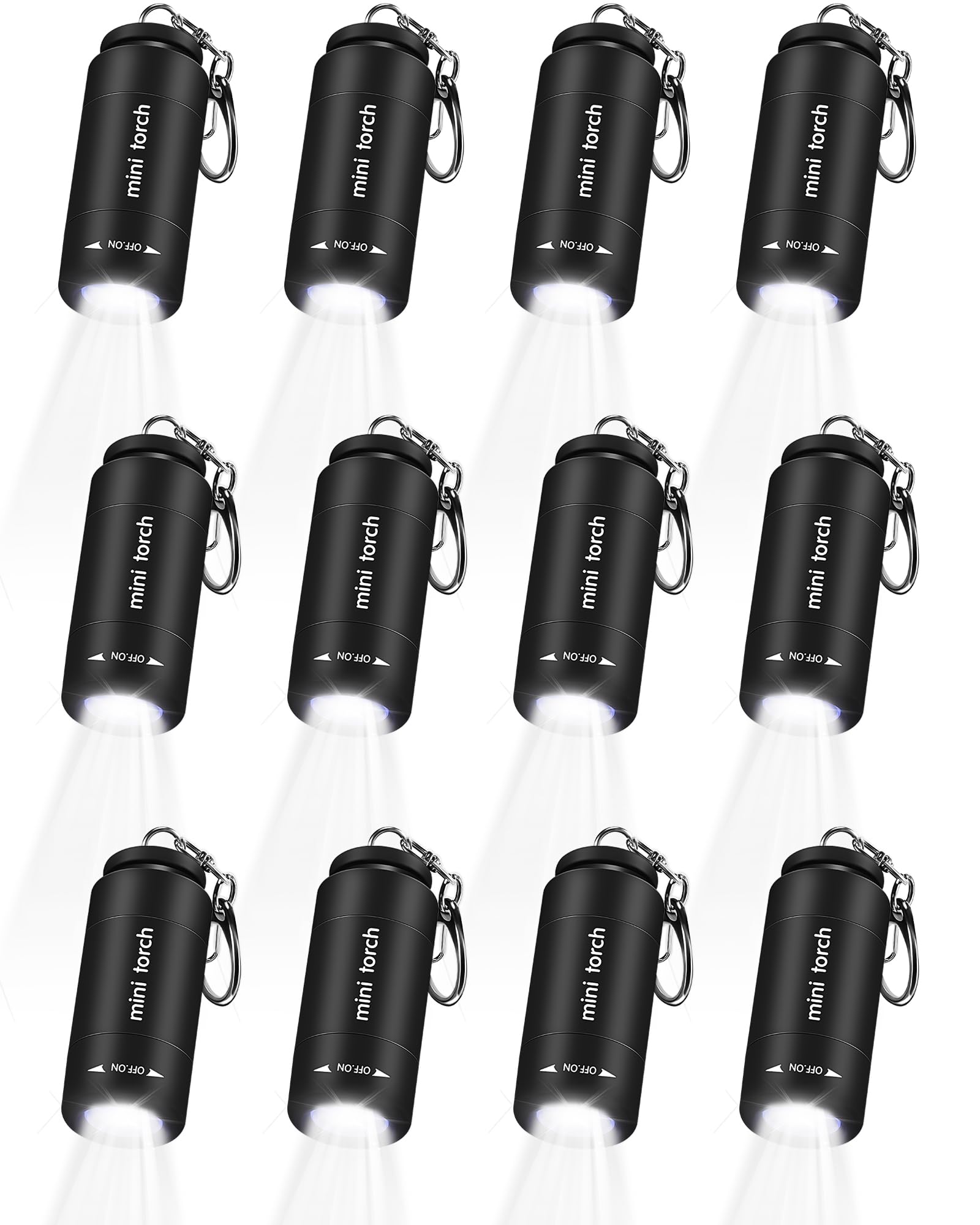 Mudder 12 Pieces Mini Keychain Flashlight Bulk Plastic Small Handheld ...
