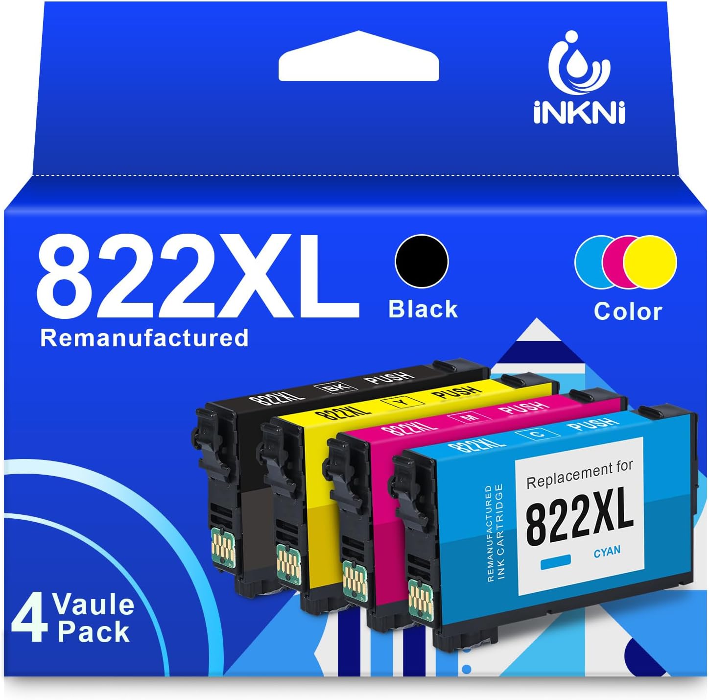 Amazon.com: InkNI 822XL Remanufactured Ink Cartridge Replacement for ...