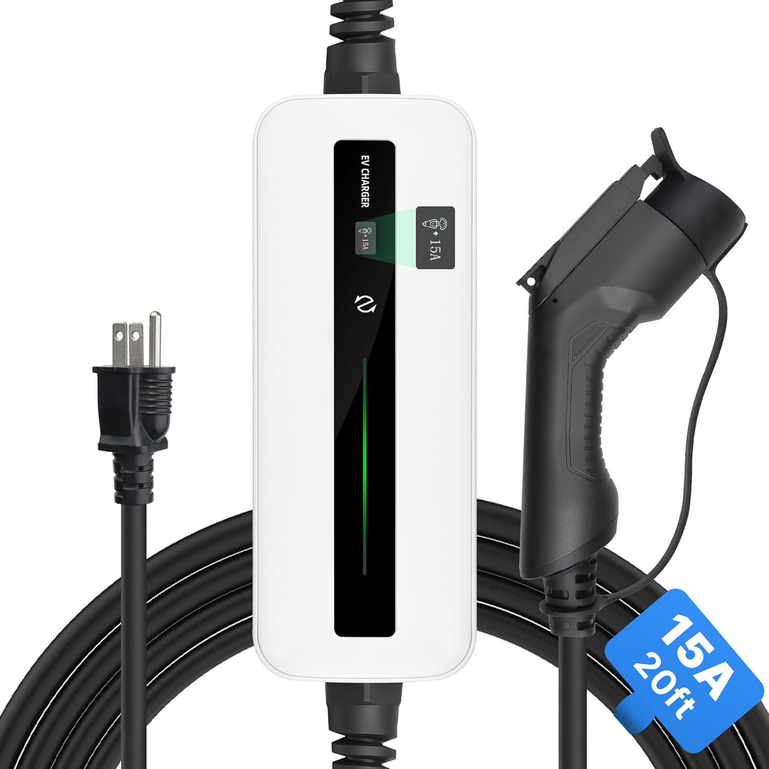 Morec EV Charger Level 1 15A NEMA5-15P 110V Portable EVSE SAE J1772 ...
