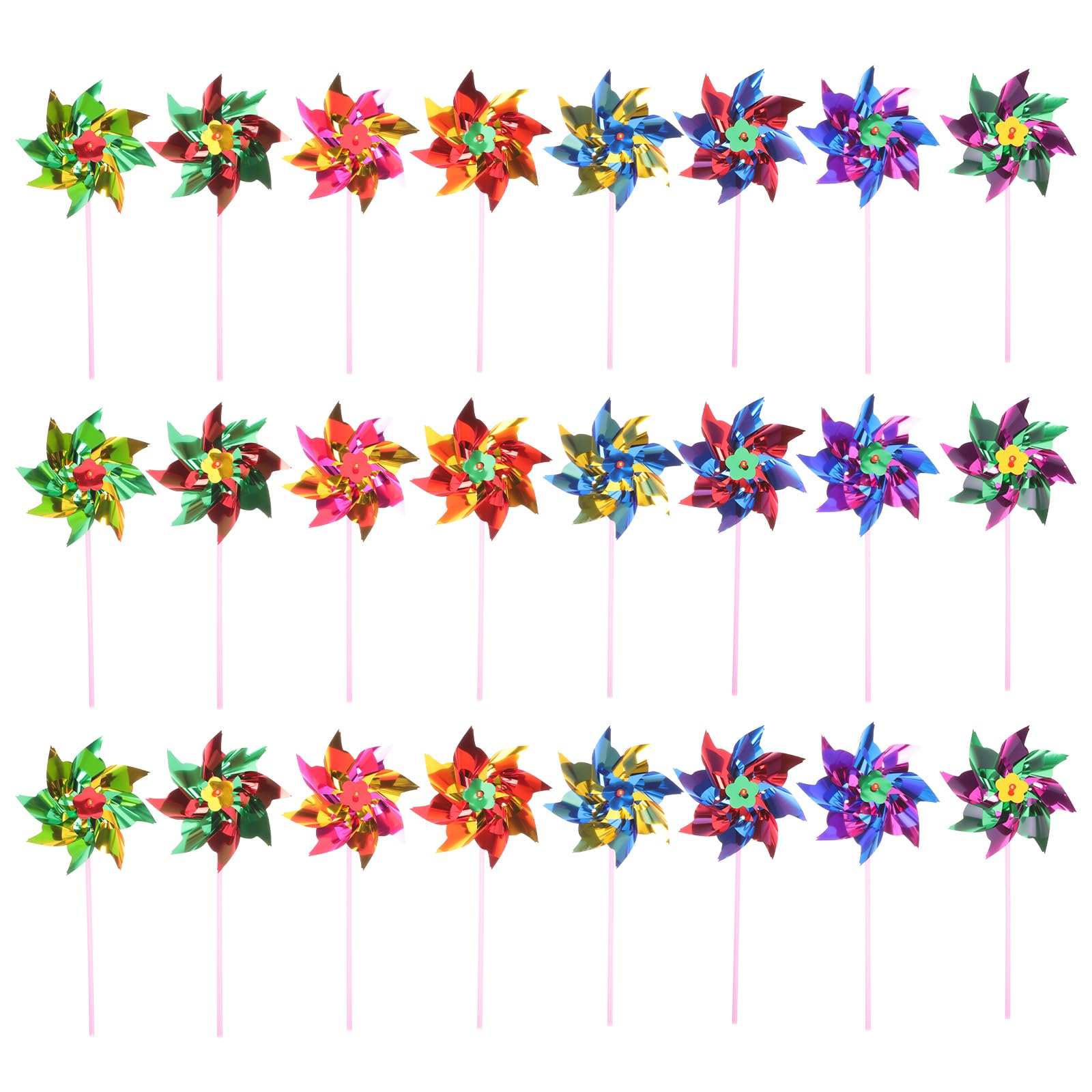 Amazon.com: jojofuny 100pcs Plastic Rainbow Windmill Rainbow Pinwheels ...