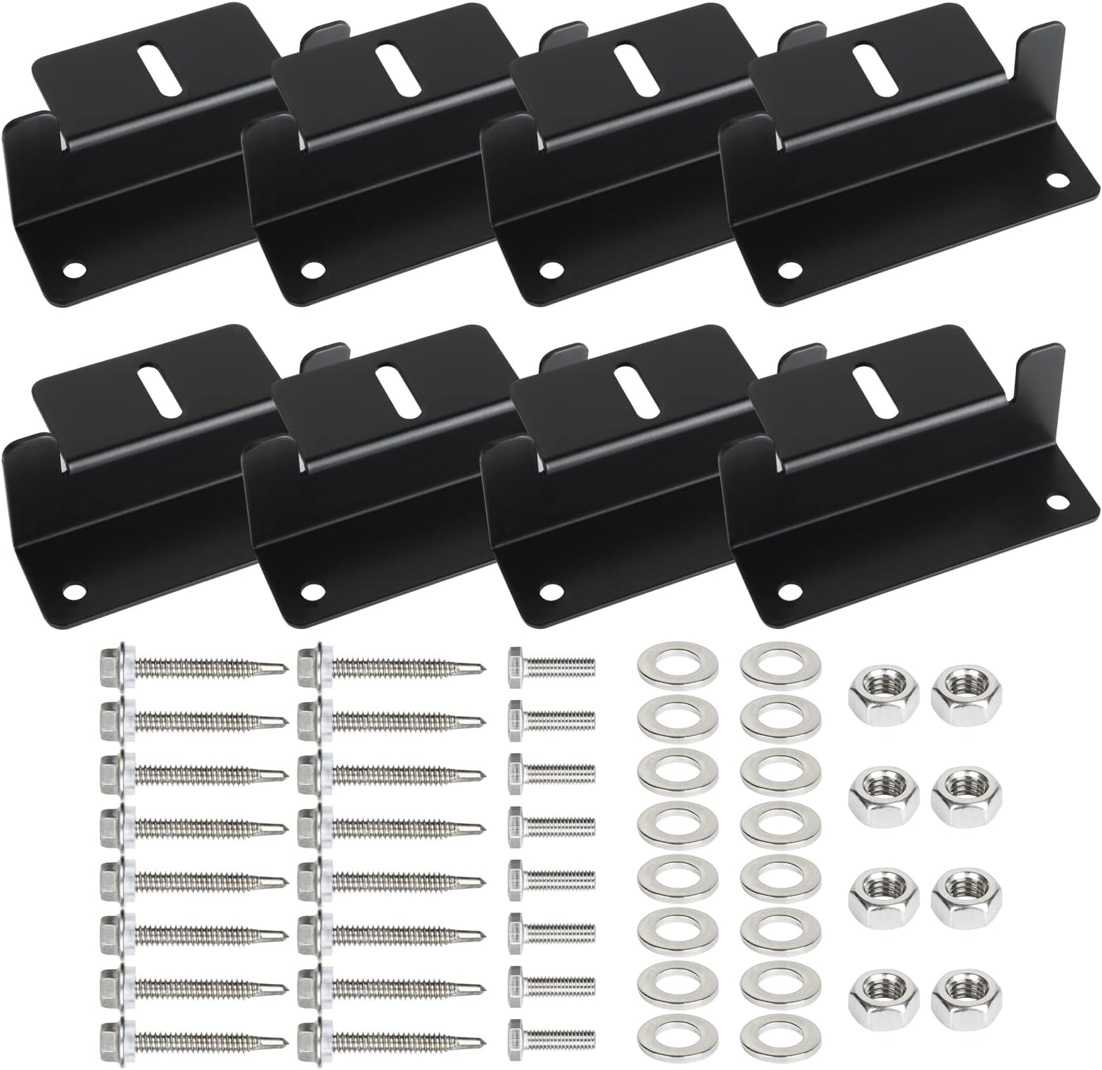 LOLYSIC 8Pcs Solar Panel Mounting Brackets, Aluminum Solar Panel Z ...
