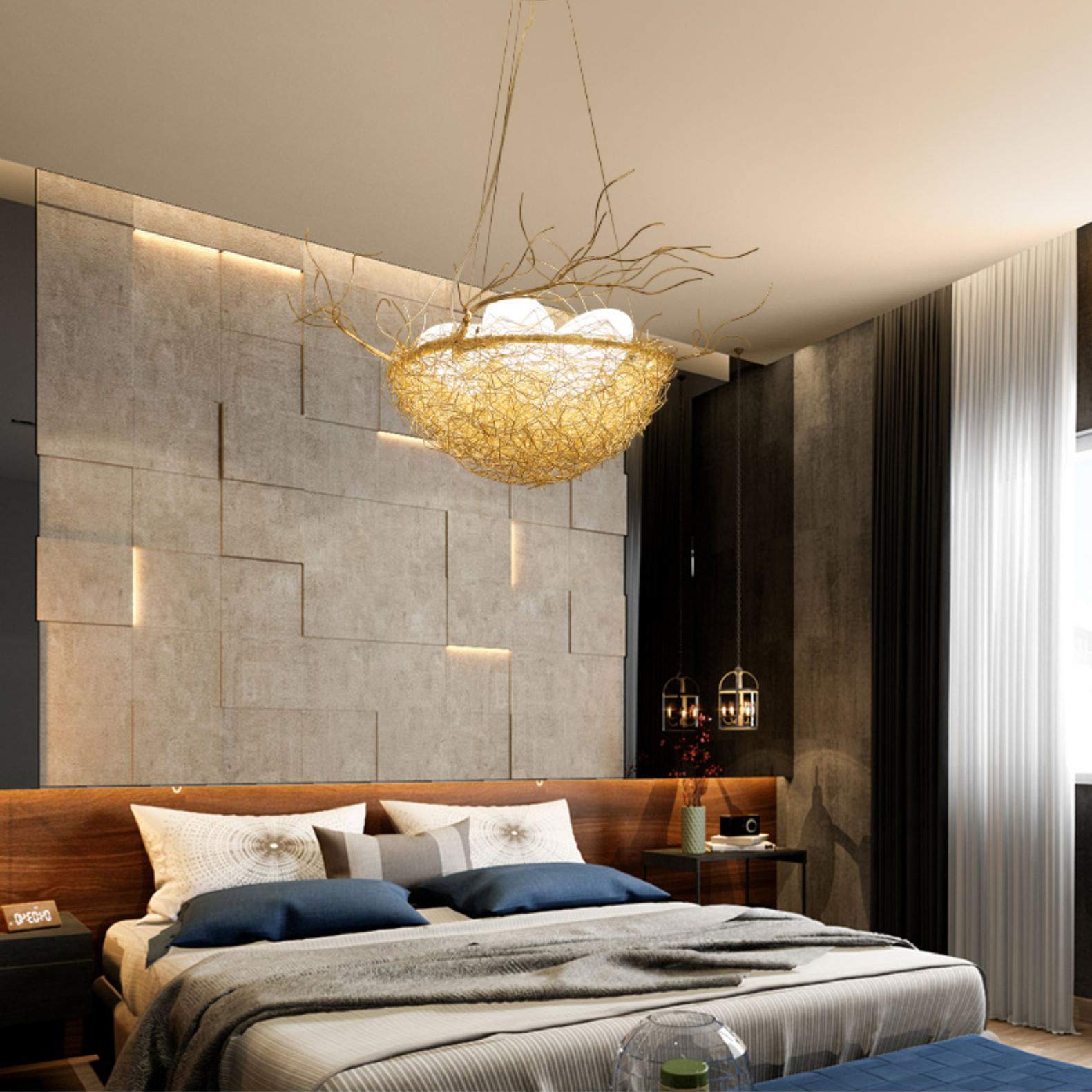 G4 Led Bulb PIAOCAIYIN Bird's Nest Chandelier, Modern LED Ceiling Light ...
