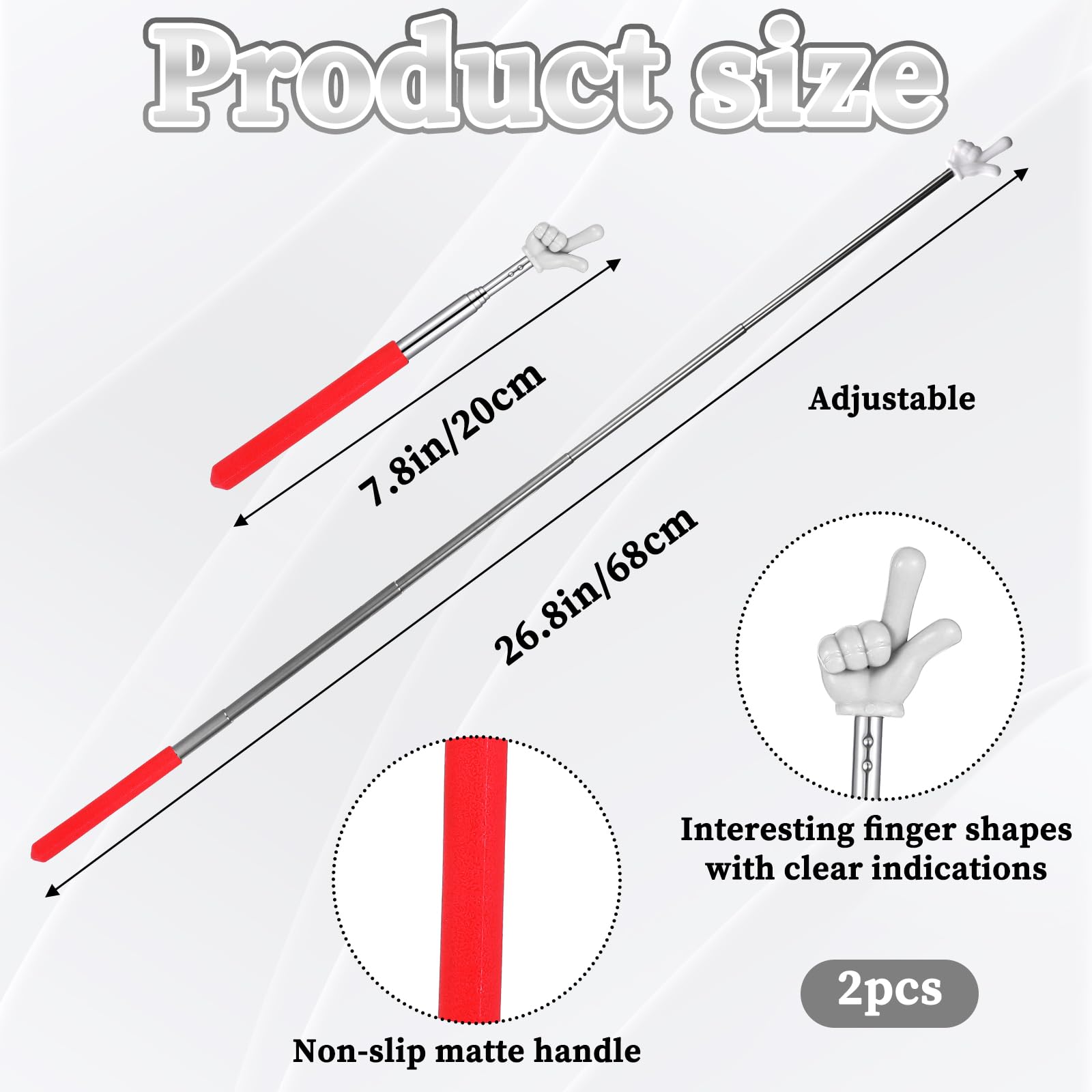 Snapklik.com : Telescopic Teachers Pointer - 2 Pcs Extendable Hand ...