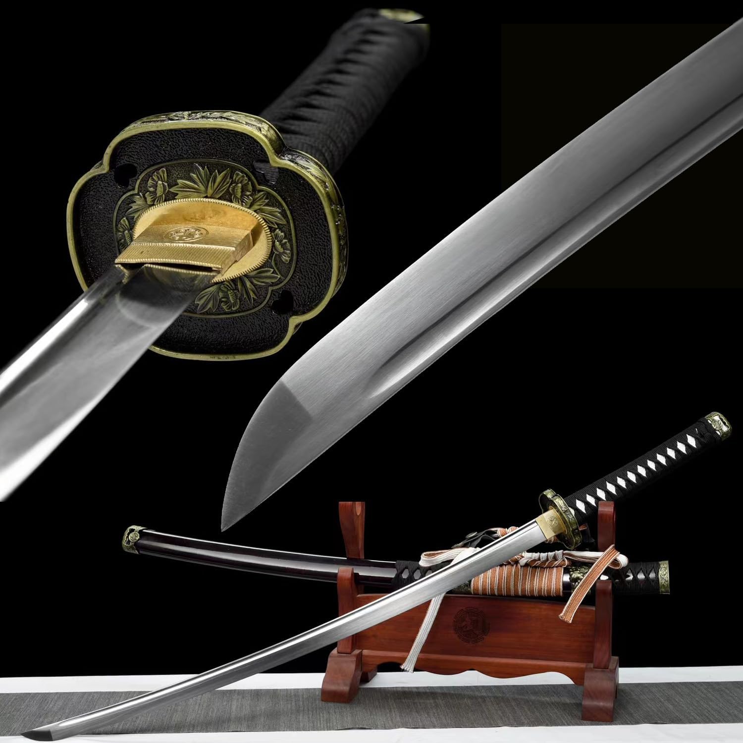 Amazon.com : HERO SWORD Handmade Real Comat Sharp Tachi Sword Full Tang ...