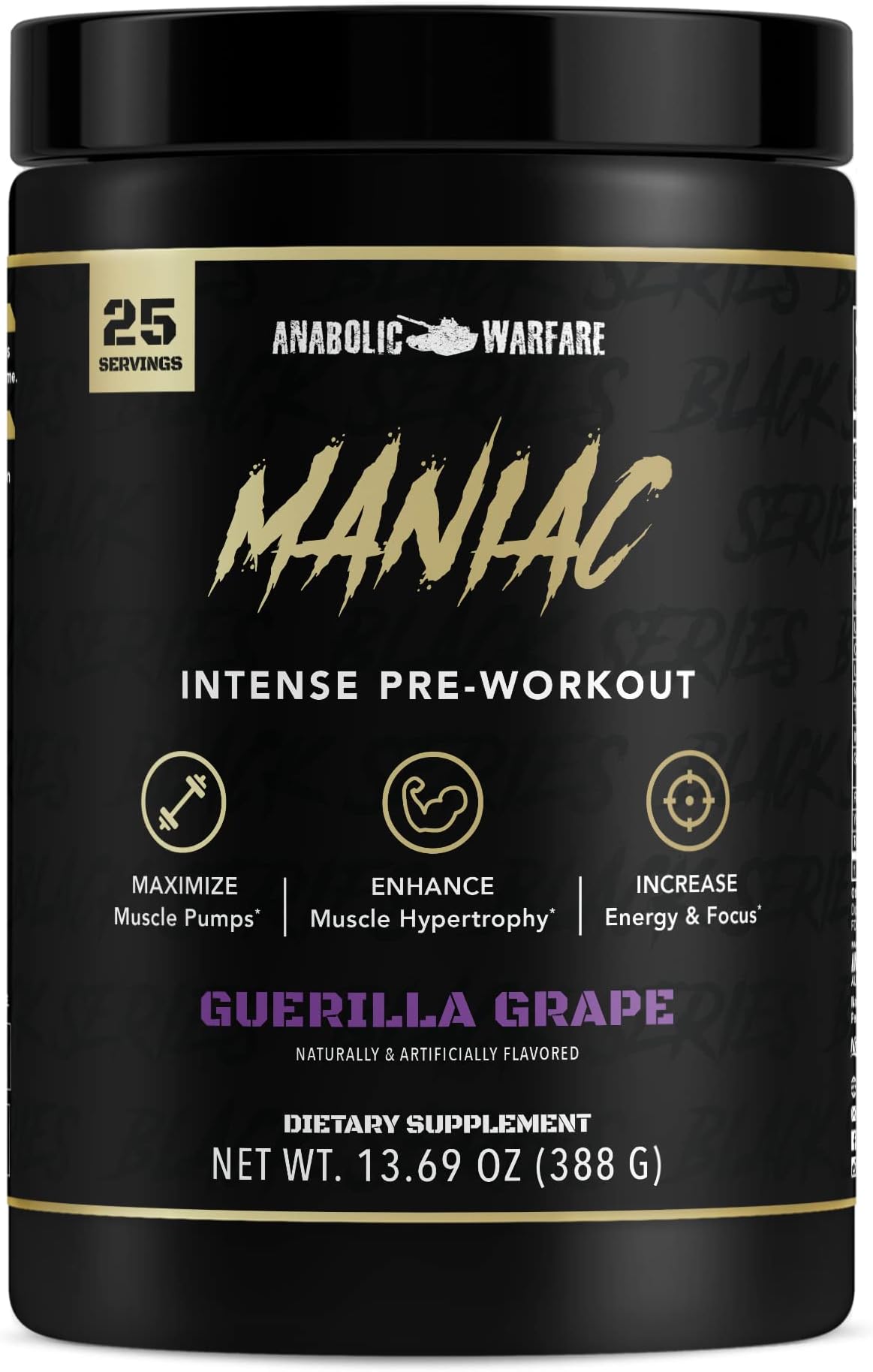 Amazon.com: Anabolic Warfare Black Series Maniac, Pre-Workout Powder ...