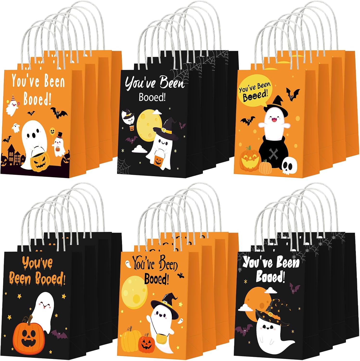 Amazon.com: Epakh 24 Pcs You've Been Booed Ghost Paper Gift Bags Kit ...