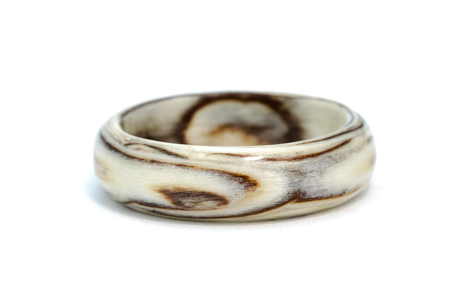 Amazon.com: Minimalist Wood Ring from White Birch. Natural Wedding Ring ...