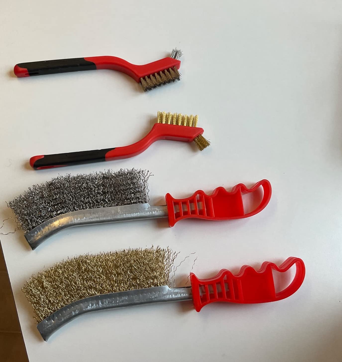 Hand Wire Brush Set 4 Pcs with Stainless Steel Brush and Brass Brush ...